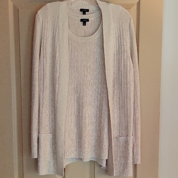 Talbots | Sweaters | Talbots Light Beige Cardigan Sweater Set 0 Linen ...